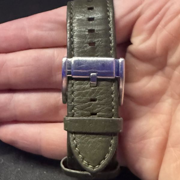 FOSSIL SULLIVAN SOLAR SILVER GREEN LEATHER BQ2663 MEN'S WATCH ...
