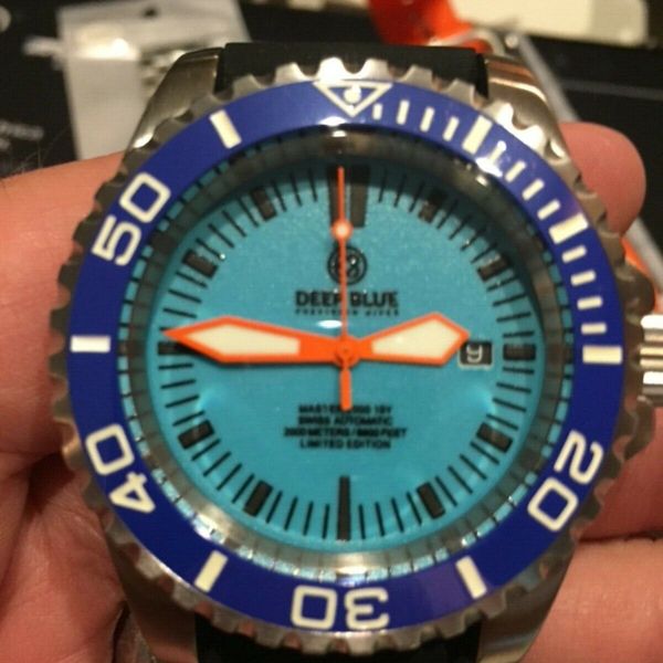 DEEP BLUE MASTER 2000 “SMURF BLUE” DIAL GREATEST LUME EXCELLENT ...