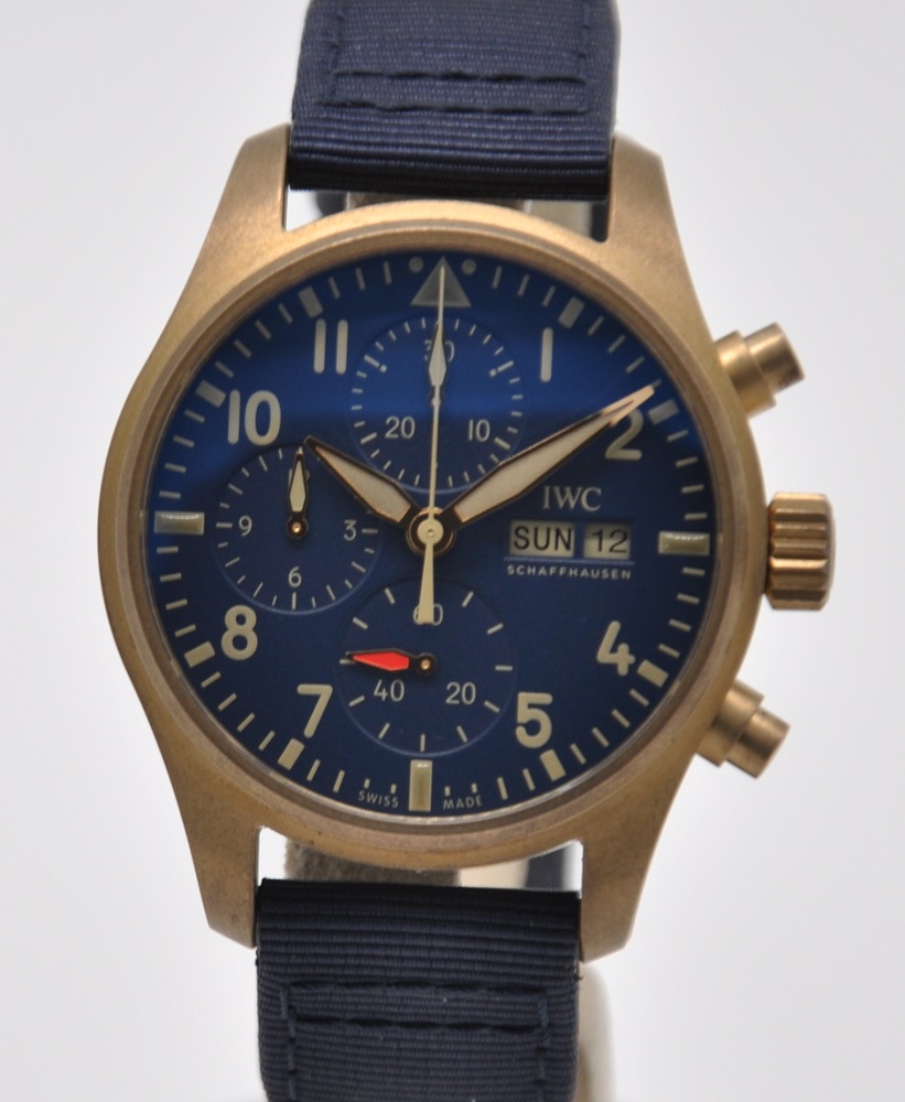 FS: IWC Pilot Chronograph 41 Bronze Blue IW388109 Automatic Strap (2022 ...