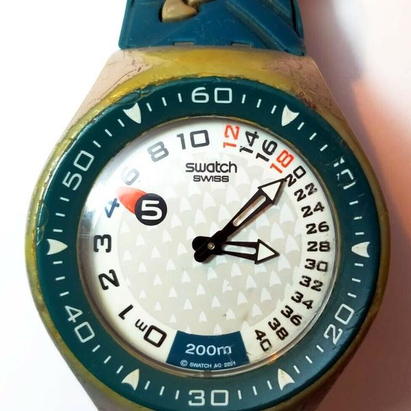 SWATCH AG 2004 VTG Scuba Diver's 200m Depth Measur Men's Swiss Watch ...