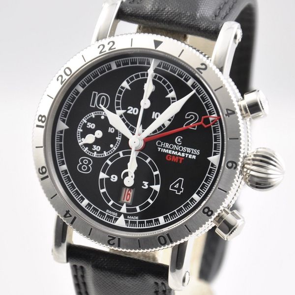 FS: Chronoswiss Timemaster Chronograph GMT Steel 7533 44mm Black ...