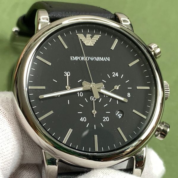 Emporio Armani Luigi AR1828 Chronograph Black Dial 45 mm 5 Atm Mens ...