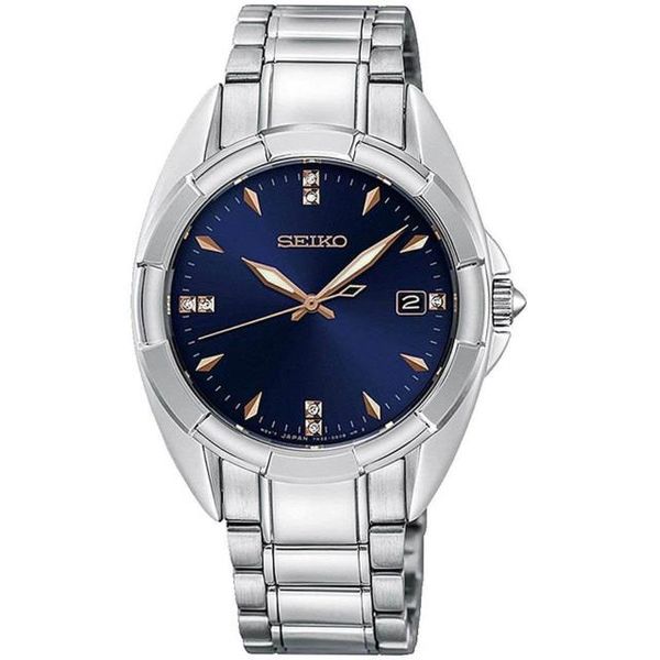 Seiko Picture Seiko Women's Diamond Watch Mallisto Blue Dial Silver ...