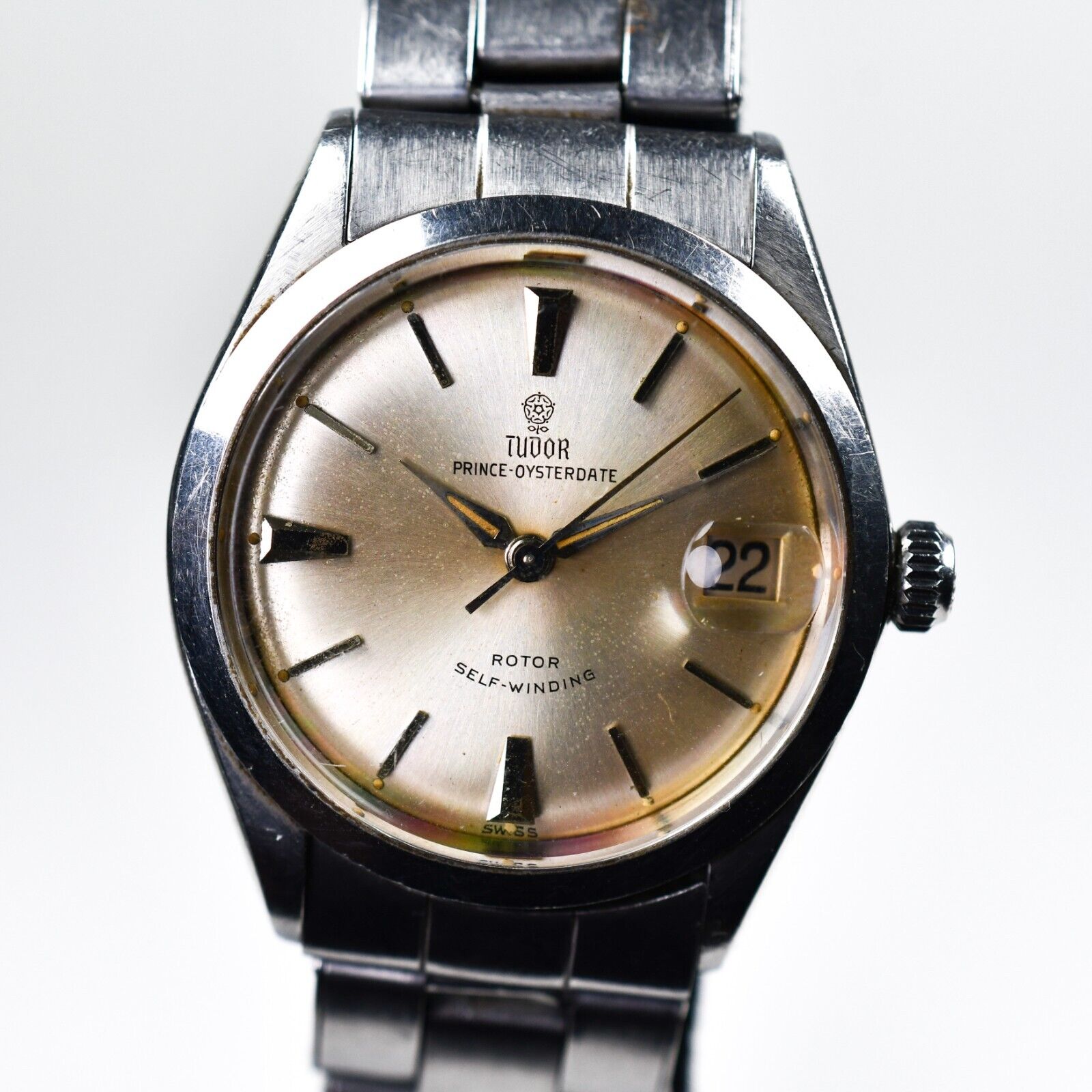 Tudor 1964 Small Rose Rivet Ref 7966 Automatic Caliber 2484 Silver Dial ...