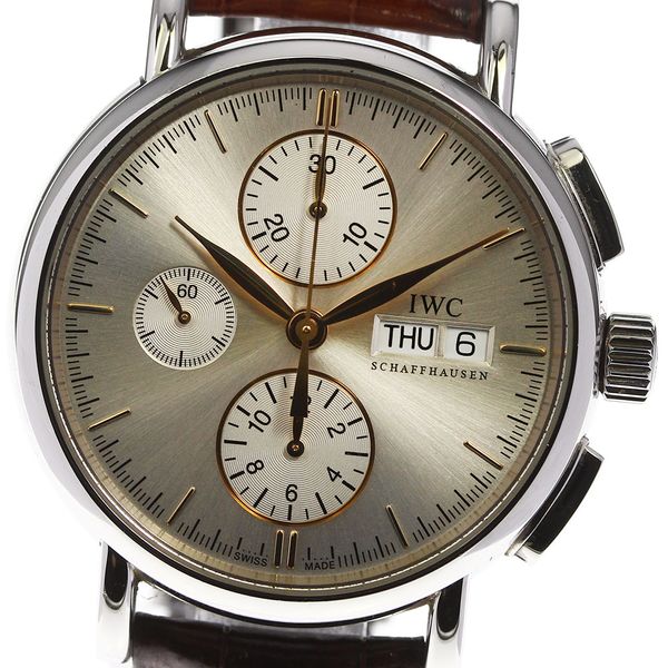 With warranty [IWC SCHAFFHAUSEN] IWC Portofino Chronograph Day-Date ...