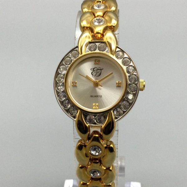 Elizabeth Taylor Watch Women 27mm Gold Tone Pave Bezel Round New ...