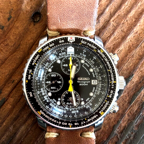 Seiko Pilot Flightmaster Chronograph Alarm 7T62-0EB0 | WatchCharts Marketplace