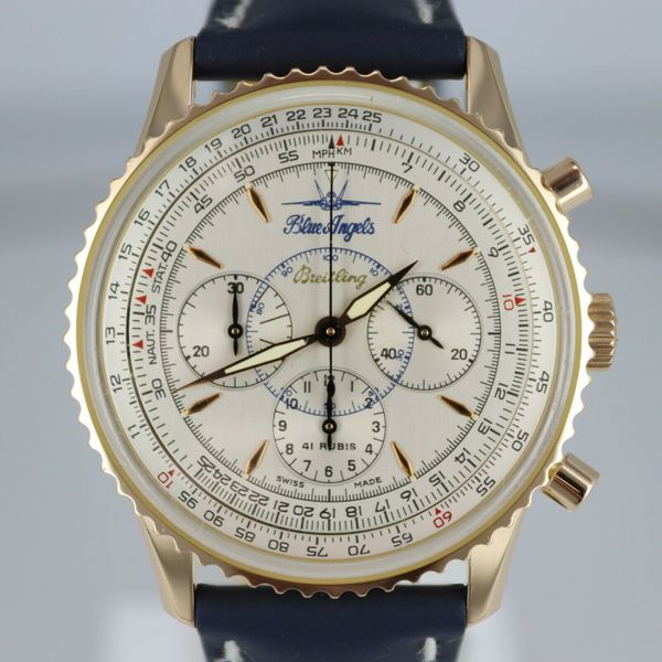 Breitling Navitimer Montbrilliant Blue Angels 18K Yellow Gold # H30030 ...