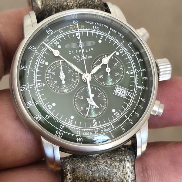 Zeppelin 8680-4 100 Years Green Dial Chronograph BRAND NEW ...