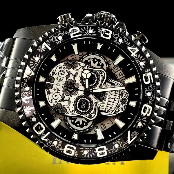 New Invicta Men's 43mm Pro Diver Dia De Los Muertos Chronograph Skull ...