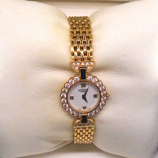 ROTARY - Ladies Gold Plated Jewelled " Rotary " Wrist Watch Boxed ...