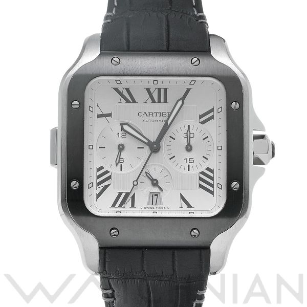 [Used] Cartier CARTIER Santos de Cartier chronograph XL WSSA0017 silver ...