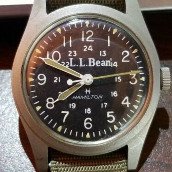 Hamilton Khaki Mens LL Bean 9219 Vintage Windup Military Field Watch ...