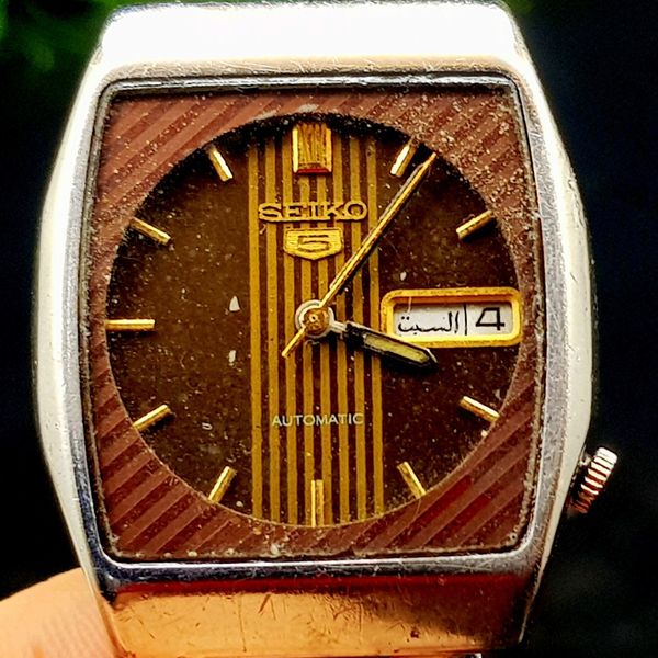 Vintage Of Seiko 5 Automatic Day Date Brown Dial Japan Made Man Wrist ...