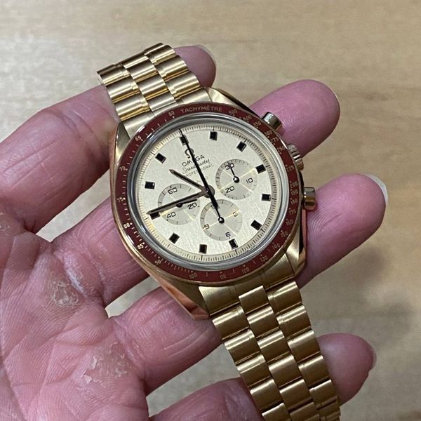 RARE Mint Unpolished Omega Speedmaster Moonshine Gold Apollo 11 50th ...