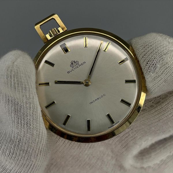 [WTS] Bucherer Incabloc Yellow Gold Plated Pocket Watch Manual Winding Watch 41mm , $190 SHIPPED ...