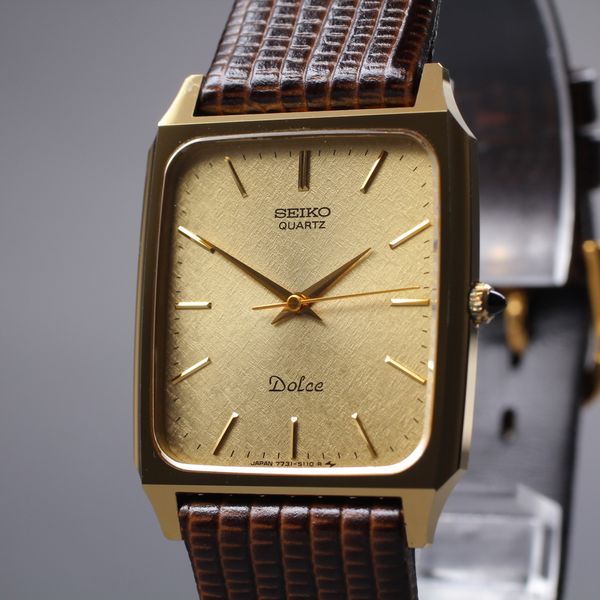 1984 [Near MINT] Seiko Dolce 7731-5110 GHA Tank Quartz Men's Vintage Watch JAPAN | WatchCharts ...