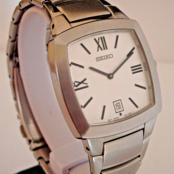 Seiko 7N39-0AS0. Gents Premier model. Rare import, square case. Circa ...
