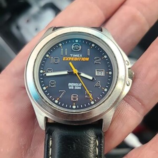 â Timex Expedition Indiglo Watch WR50M Blue Dial New Battery | WatchCharts Marketplace
