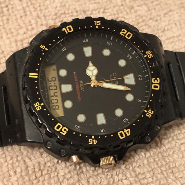 Men's Vintage Casio Alarm Chronograph - Ana Digi / Japan / AQ 100W ...