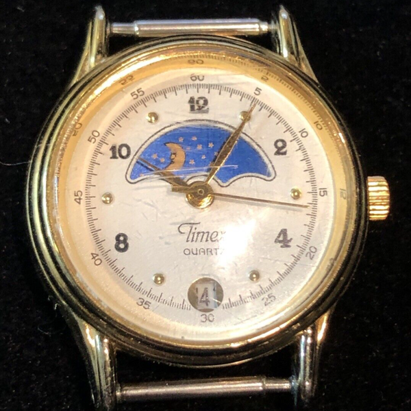 Vintage Womens Timex Moon Phase Watch 24mm Date New Battery ...