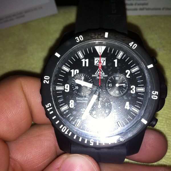 FOR SALE SMW - Swiss Military Watch Black Titan Chrono Diver Strap ...