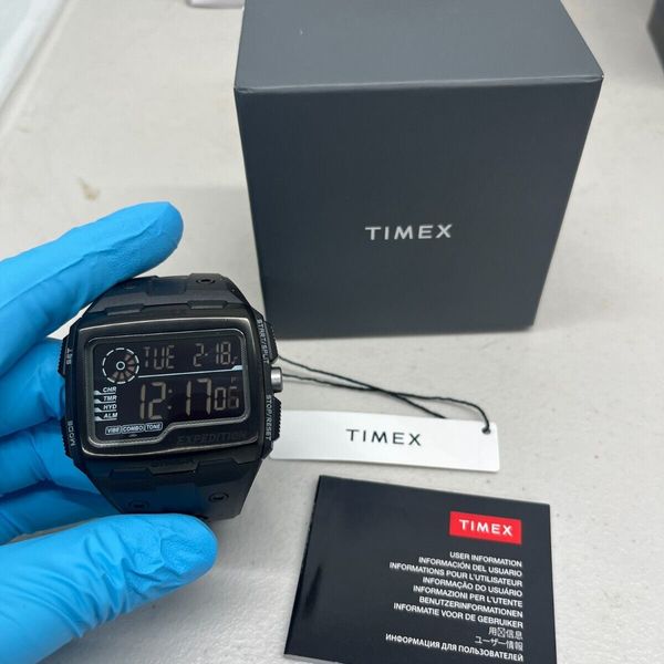 Timex Expedition Grid Shock with Black Resin Strap Indiglo Negative ...