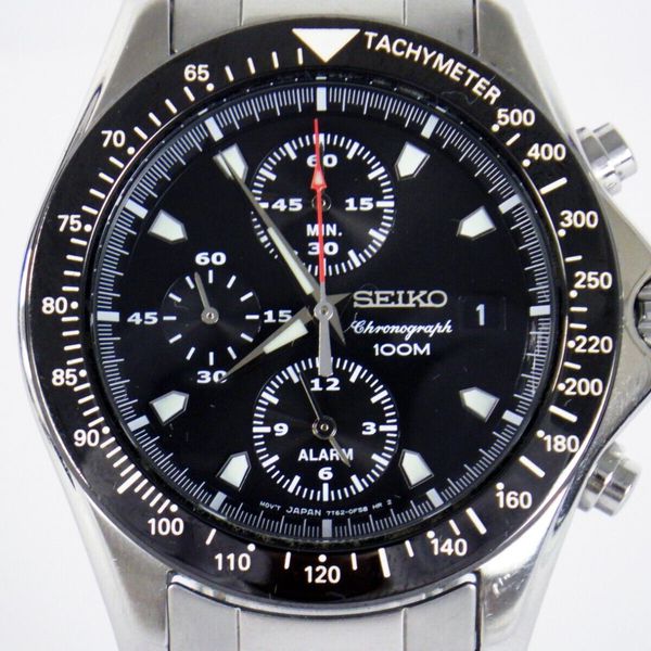 SEIKO Chronograph 100M Stainless Steel Quartz Men's Wristwatch ...