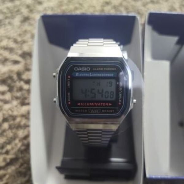 Casio A168W-1, Classic Digital Watch, Chronograph, Alarm, Day/Date, Illuminator | WatchCharts ...