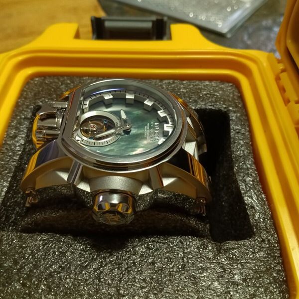 Invicta Reserve Magnum Bolt Zeus Tourbillon Black MOP Steel 52mm Watch ...