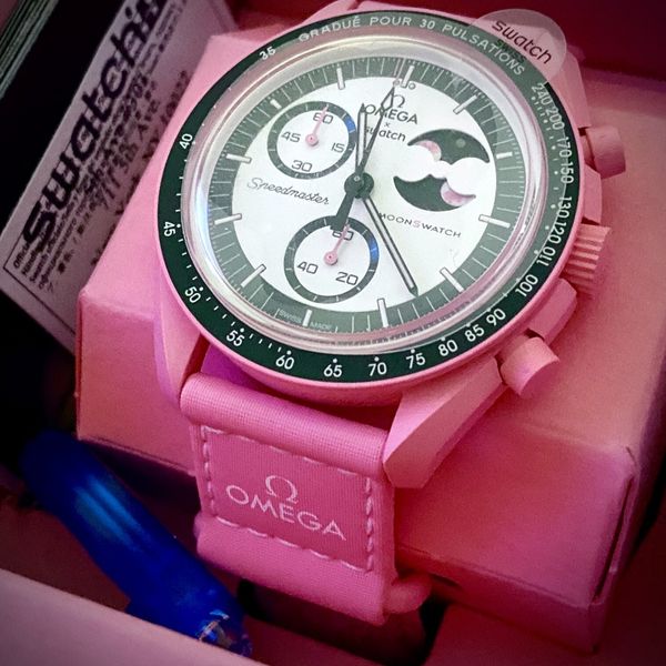 OMEGA X SWATCH SpeedMaster MoonSwatch MISSION TO THE PINK MOONPHASE Ltd ...