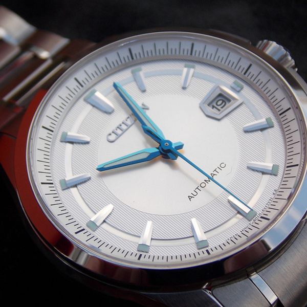 TRADED: Citizen Signature Grand Classic- Silver/Blue- With Straps ...