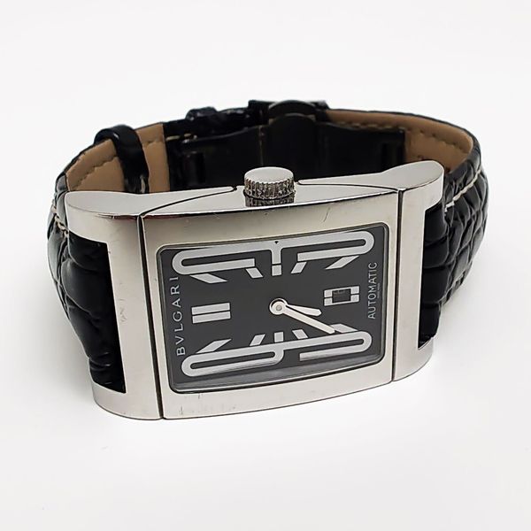 Bvlgari Rettangolo RT45S Automatic Men's 26mm Black Dial Rectangular ...