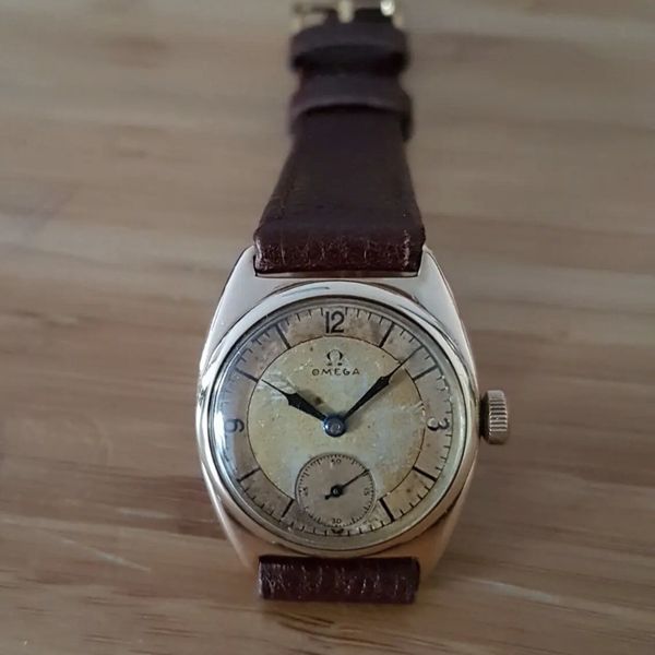 Vintage Omega 9ct gold watch, sector dial midsize watch,1930s Dennison ...