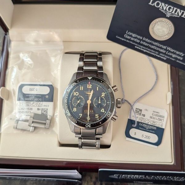 Longines Titanium Spirit Flyback Chronograph 42mm Gray Dial Watch ...