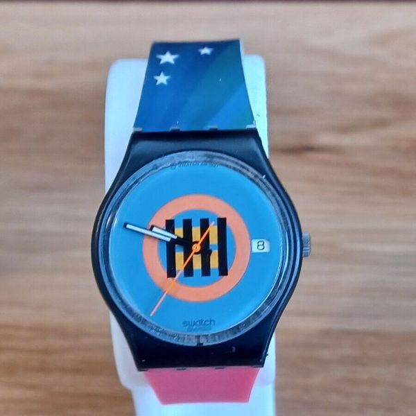 Swatch GB407 Coral - all works see video - please read description ...