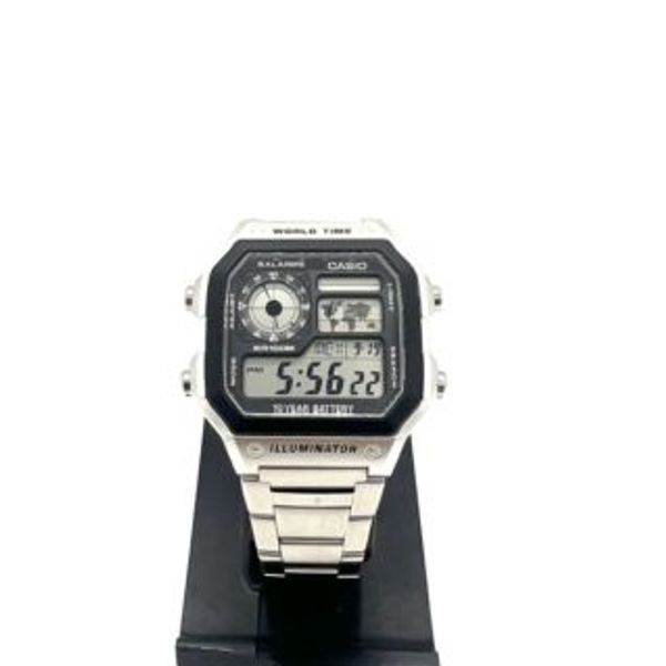 CASIO Men's Digital Watch Stainless Steel World Map AE1200WHD AE1200 ...