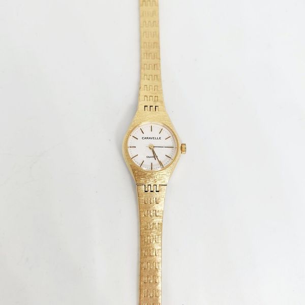 Vintage Caravelle Bulova Brutalist Gold Tone Ladies Watch Elegant ...