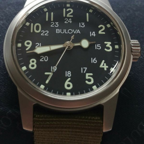 Bulova Limited Edition WWII Military Hack Watch Reissue 96A19 ...