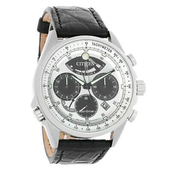Citizen Eco-Drive Mens Calibre 2100 Black Dial Chronograph Watch AV0060 ...