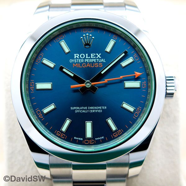 FS: Rolex 116400GV MILGAUSS-STAINLESS STEEL-BLUE DIAL | WatchCharts ...