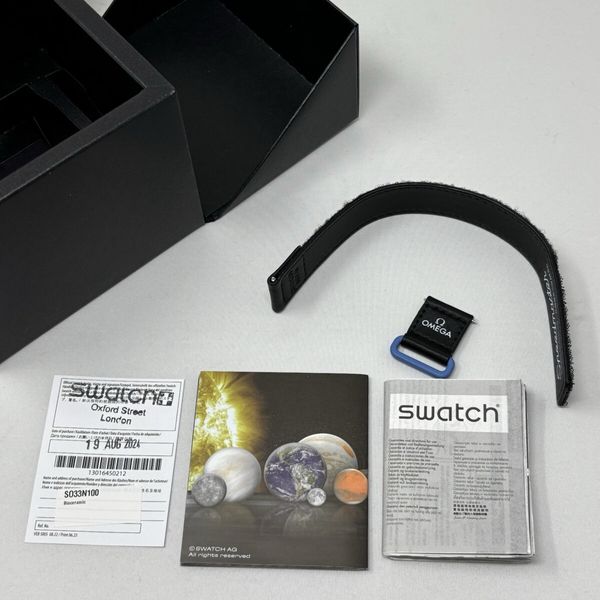 Swatch Omega Neptune Brand New Just Changed The Strap. OG All Includes ...