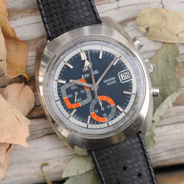 1970s Enicar Grapho-matic Automatic Chronograph Ref. 134-01-01 Lemania ...