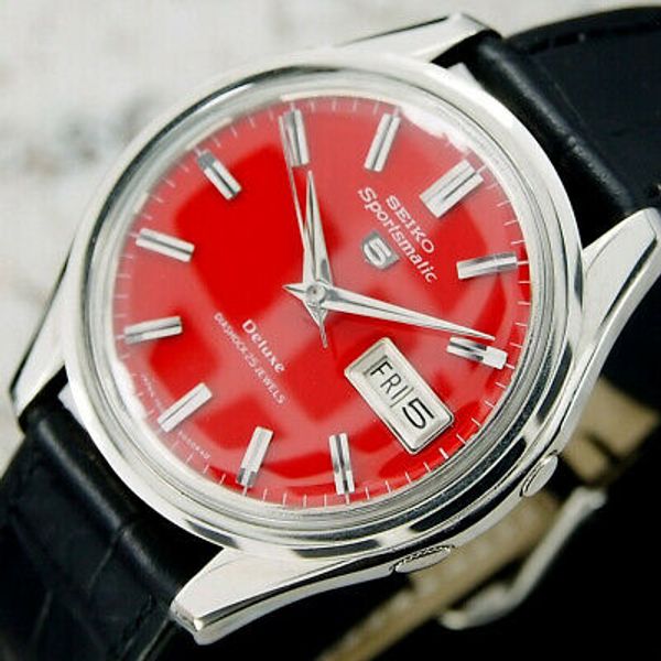 Authentic Mens Seiko Sportmatic Deluxe Day Date Ref.7819-9010 Red Dial ...