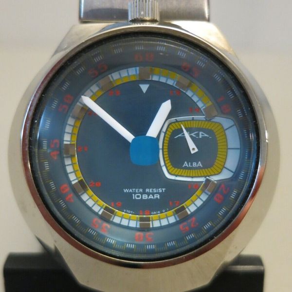 Seiko Alba AKA Blue Bullhead Quartz Watch - V707-0A18 / V707-0A20 - New ...