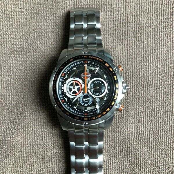 Harley-Davidson Men's Bulova Chronograph Bar & Shield Wrist Watch ...
