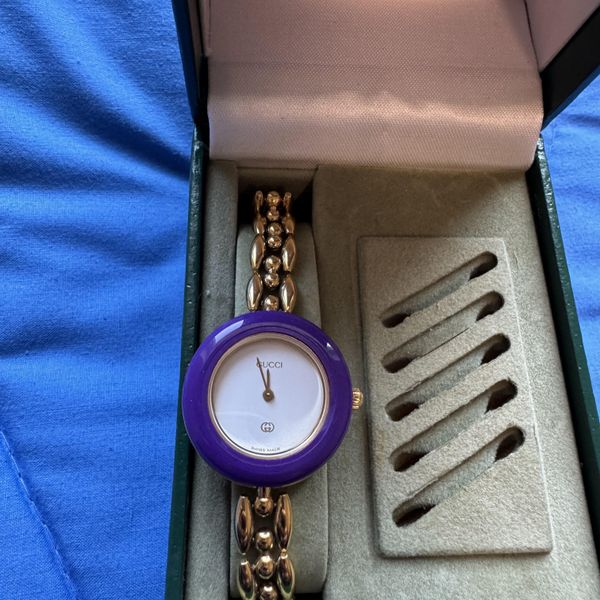 [WTS] Reserved sale, gucci rice link with purple bezel in box ...