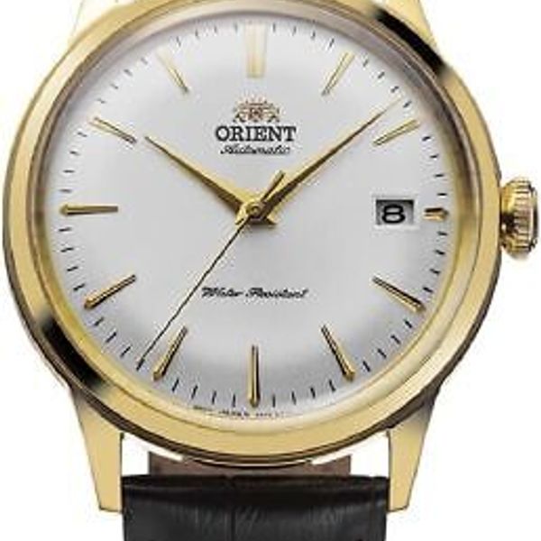 Men's Orient Bambino Version 7 Gold Tone Automatic Watch RA-AC0M01S10B ...