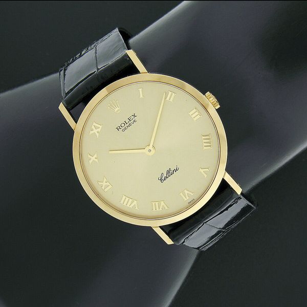 1995 Rolex Cellini 18k Gold 32mm Champagne Roman Dial 4112 ALL ORIGINAL ...