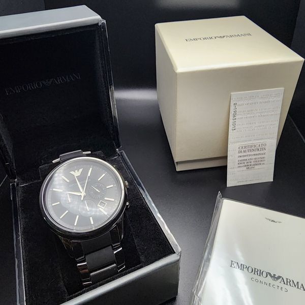 Emporio Armani Ceramica Men's Chronograph Watch AR1451 W/Box Near-Mint ...
